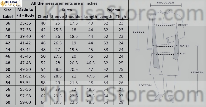 Buy Punjabi Kurta chadra Online - Khalsastore.com